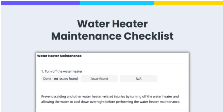 Water Heater Maintenance Checklist